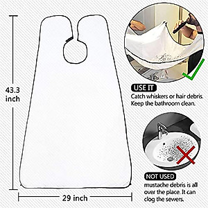 GIIOASA Beard catcher, beard bib apron for men, Non-Stick Beard Cape for Trimming, Beard Apron, Cape for Men Shaving, Gifts for Men (A37-White)
