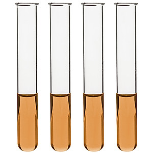 EISCO 100PK Test Tubes, 7ml - Borosilicate 3.3 Glass - 1mm Thick Walls, Beaded Rim - Superior Heat & Chemical Durability - 3" Tall, 0.5" Diameter