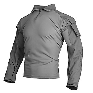 EMERSONGEAR Combat Airsoft Tactical Shirts for Men Long Sleeve Military (Wolf Gray, S)