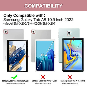 Backlit Keyboard Case for Galaxy Tab A8 10.5 Inch 2022, Detachable Wireless Keyboard, Protective Cover Case Compatible with Samsung Galaxy Tab A8 10.5" SM-X200 X205 X207 Tablet, Pink