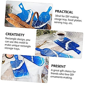 TEHAUX Tray Mold Epoxy Resin Tray Molds Christmas Craft Resin Silicone Tuile Molds Silicone Jewelry Trays Square Coasters Decorative DIY Mold DIY Ornament Mold Coaster Decor Mold Concrete