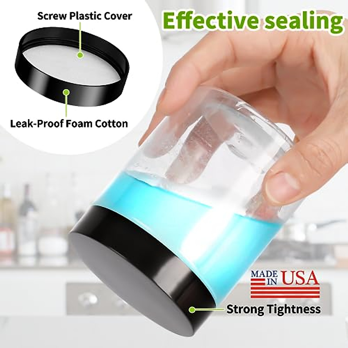 Mfacoy 6 Pack Plastic Jars with Lids, 8 oz Clear Storage Container, Leakproof Plastic Mason Jars, Empty Round Slime Container, Cosmetic Jars for Storing Dry Food, Peanut, Spice, Cookie, Candy