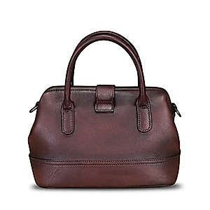Genuine Leather Satchel Handbag for Women Purse Top Handle Bags Handmade Vintage Crossbody Bag Purses (Coffee)