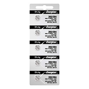 Energizer 392 / 384 (192, SR41SW, SR41W) Silver Oxide Watch Battery. On Tear Strip