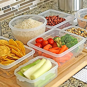 16 Piece Clip Lock Food Container Storage Set - Microwave & Dishwasher Safe Kitchen Box