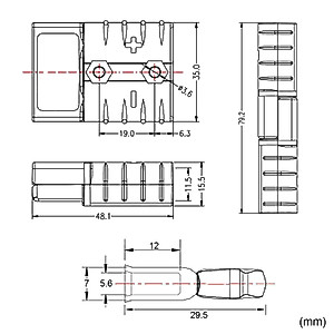 Boao 6 Sets 6-10 Gauge Battery Quick Connect Disconnect 50a 12-36v Battery Quick Connector Quick Wire Harness Plug Kit Battery Quick Connector Disconnect Plug for Motor Winch Trailer(Red)