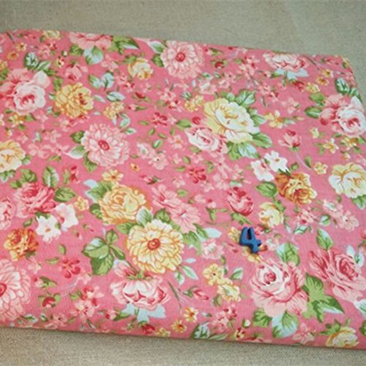 Bluelans 7pcs 10" x 10" (25cm x 25cm) Top Cotton Craft Fabric Bundle Squares Patchwork DIY Sewing Scrapbooking Quilting Floral Dot Pattern Light Pink