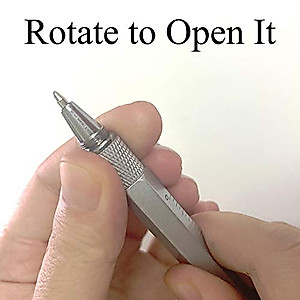 RENXING 7 in 1 Tech Tool Pen | Multitool Ballpoint Pens 0.7mm Black Ink | with 4 Refills | Ruler | Bottle Opener | Phone Stand | Sturdy Screwdriver Pocket Gadget Kit for Men Women Girls Boys, Silver