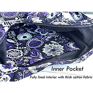Fully Lined Butterfly Boho Crossbody Purse - Handmade Hippie Hobo Sling Shoulder Bag - Medium (Purple Passion)
