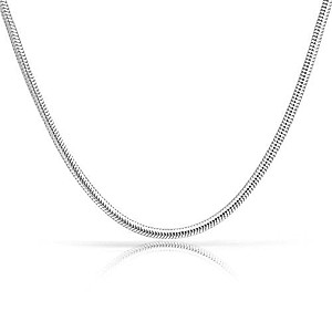 European 3mm Snake Chain Charm Bead Pendant Necklace Jewelry Fits Pandora & More