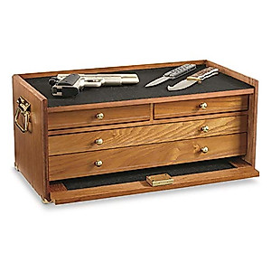CASTLECREEK 4 Drawer Organizer, Lockable Storage Drawers, Chest of Drawers, Storage Chest, Oak