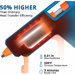 Tilswall Hot Glue Gun 50W with 75 PCS (5.11'' x 0.27") Glue Sticks Heat Up Quickly Mini Melt Gun Electric for Art Crafts School, Sealing, DIY, Home Repairs, Card, Glass, Festival Decor and Gifts
