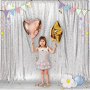 Silver PartyDelight Sequin Backdrop, Photography, Sparkle Backdrop, 6Ftx7 Ft