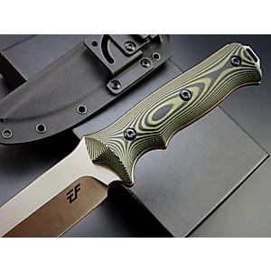 Eafengrow EF128 Fixed Blade Knife DC53 Steel Blade, Two Tone G10 Handle Full Tang Fixed Knifes Straight Knife for Working Camping Hunting Adventure Field EDC Tool Knife(Silver)