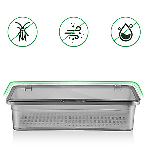 TOPBATHY Cutlery Tray with Lid Kitchen Flatware silverware holder Utensil Organizer Drawer Countertop Storage Container ( Grey)