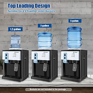 SNKOURIN Top Loading Water Cooler Dispenser, Water Dispenser for 5 Gallon Bottle, 3 Temperature Settings,Hot & Cold Water Cooler Dispenser for Home Office Coffee Tea Bar Dormitory,White