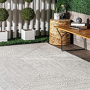 nuLOOM Wynn Braided Indoor/Outdoor Area Rug, 7' 6" x 9' 6", Ivory