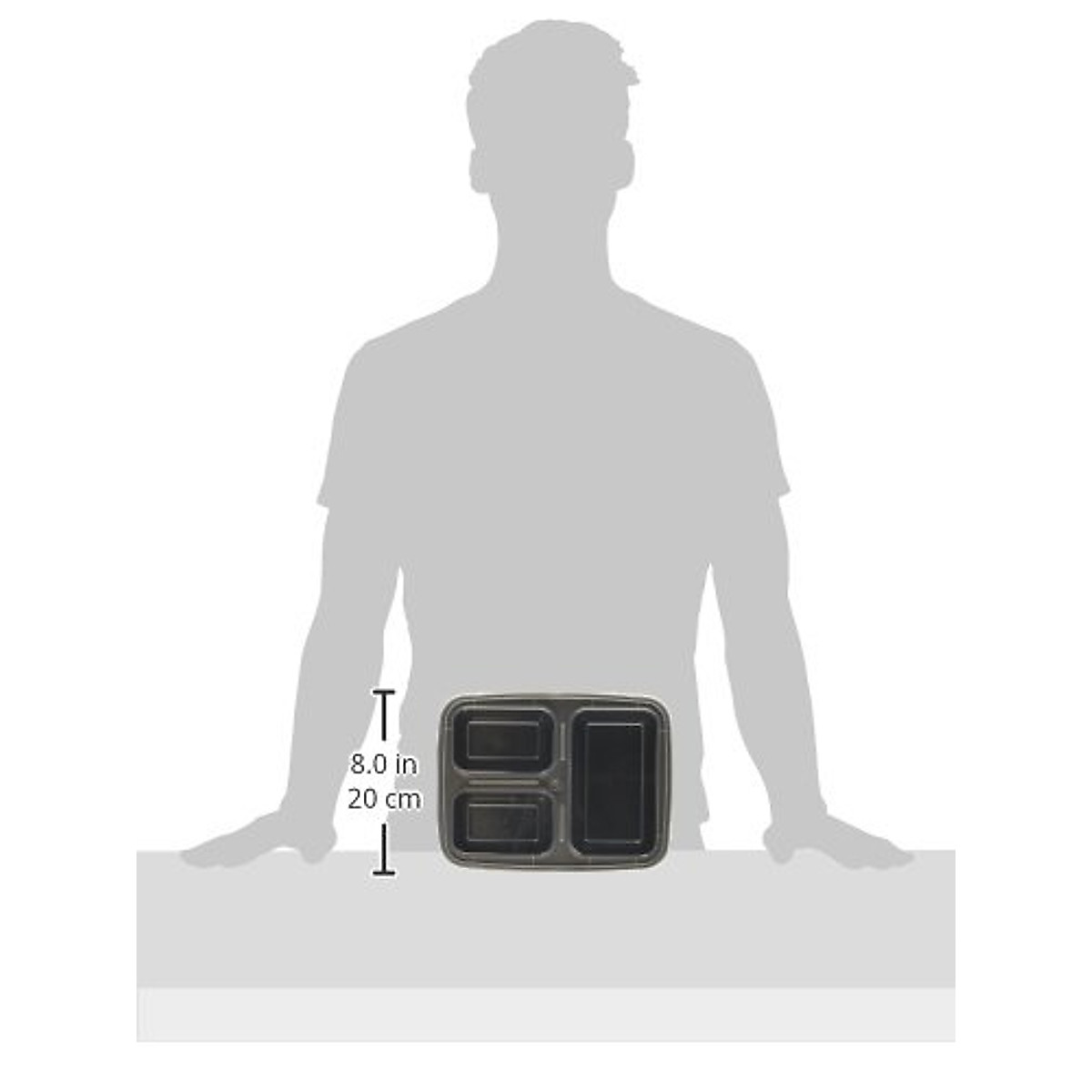 Enther Meal Prep Container 20 Pack 3 Compartments with Lids Food Storage Bento Box BPA Free/Reusable/Stackable Lunch Planning, Microwave/Freezer/Dishwasher Safe, Portion Control 36oz