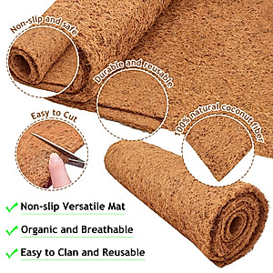 Riare 2 Pack 16 × 118 Inch No-Slip Ice and Snow Carpet Mats- Natural Coconut Fiber Carpet Anti-Slip Coco Coir Carpet Mat for Winter Walkways Front Door Stairs Porch Outdoor Garden Patio Safe Walking