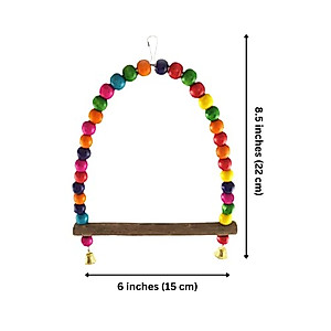 Sungrow Parakeet, Budgie & Hummingbird Swing Perch, Wooden Dowel Makes for Resting Spot, 1-Piece