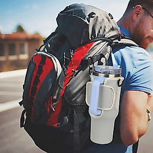 Water Bottle Carrier Bag Fits for Stanley H2.0, 40oz Water Bottle Bag and Water Bottle Holder with Adjustable Shoulder Strap for Hiking Travelling Camping (Gradient Purple)