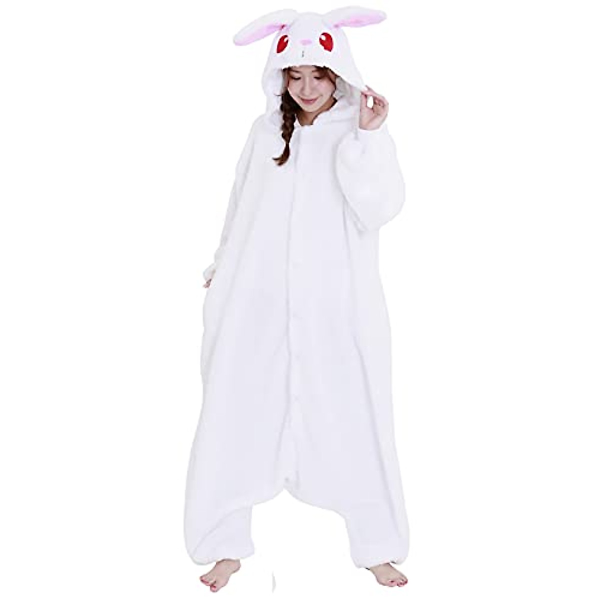 SAZAC Fluffy Rabbit Kigurumi - Onesie Jumpsuit Halloween Costume