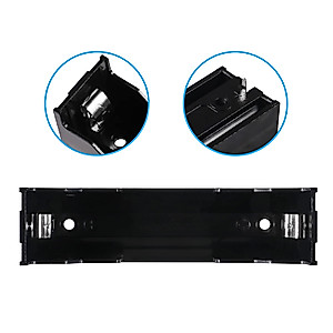 Coliao 8pcs 18650 Battery Case Holder 1 Slots X 3.7V DIY 18650 Battery Storage Box, in Parallel Black Plastic Batteries Clip Box with Pin for DIY Parallel or Series Circuit PCB Projects