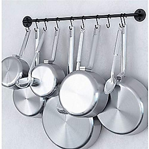 Dreecy 30 Pack Heavy-Duty Black S Hooks Steel S Hanging Hooks Kitchen Pot Rack Hooks Closet Hooks for Hanging Pots Pans Cups Plants Bags Towels Jeans Large 3.4 inch