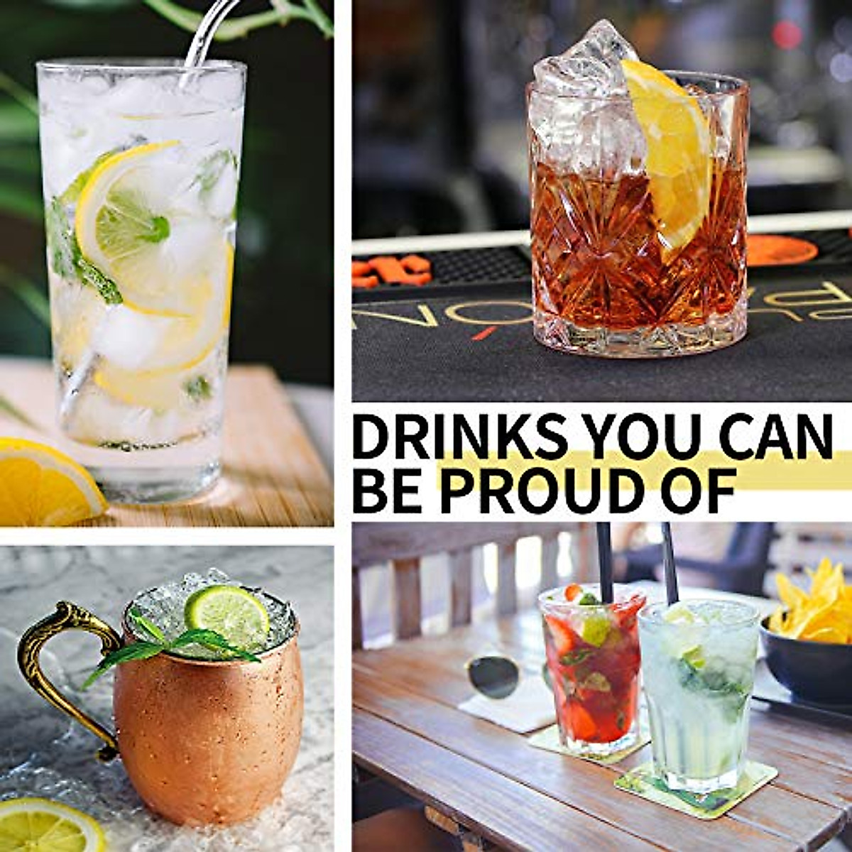 Lewis Bag and Ice Mallet Crush Ice - Wood Hammer and Lewis Bag for Crushed Ice, Bartender Kit Set & Bar Tools Kitchen Accessory