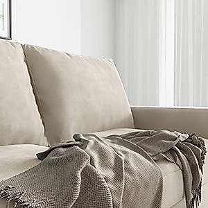 SILKIR 2-Person Loveseat Sofa Couch for Living Room | Perfect for: Apartment/Studio/Office & Small Space | Velvet Fabric | Fast and Easy Assembly | Warranty (Beige) Modern Contemporary Mid-Century