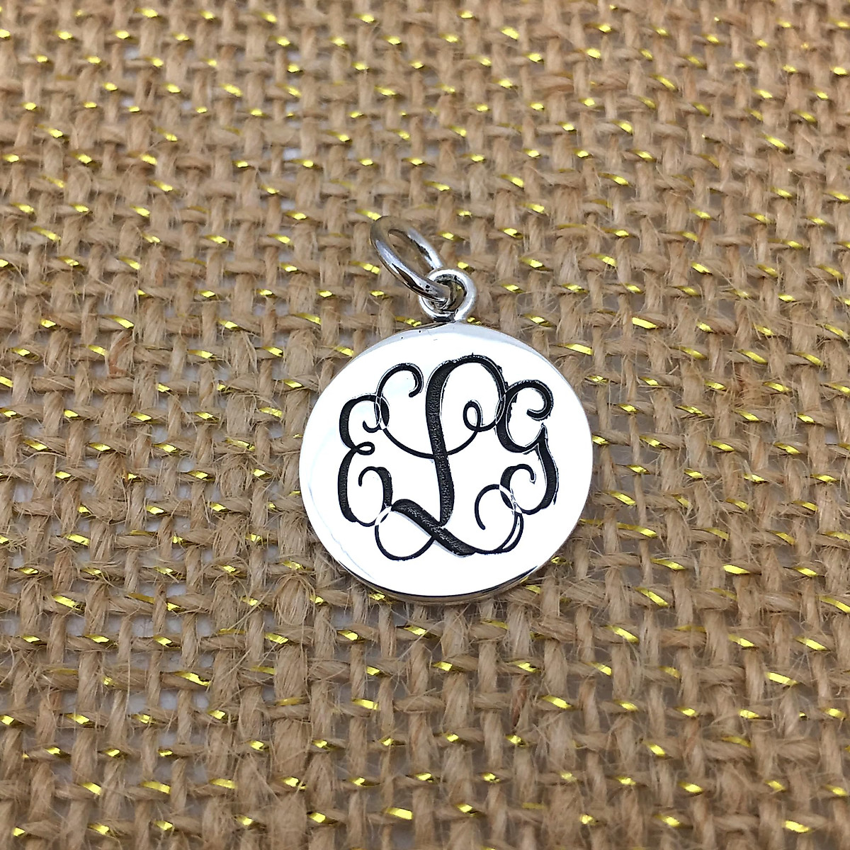 LGU Sterling Silver Polished Personalized Engravable Circle Round Disc Charm Pendant (18 Millimeters)