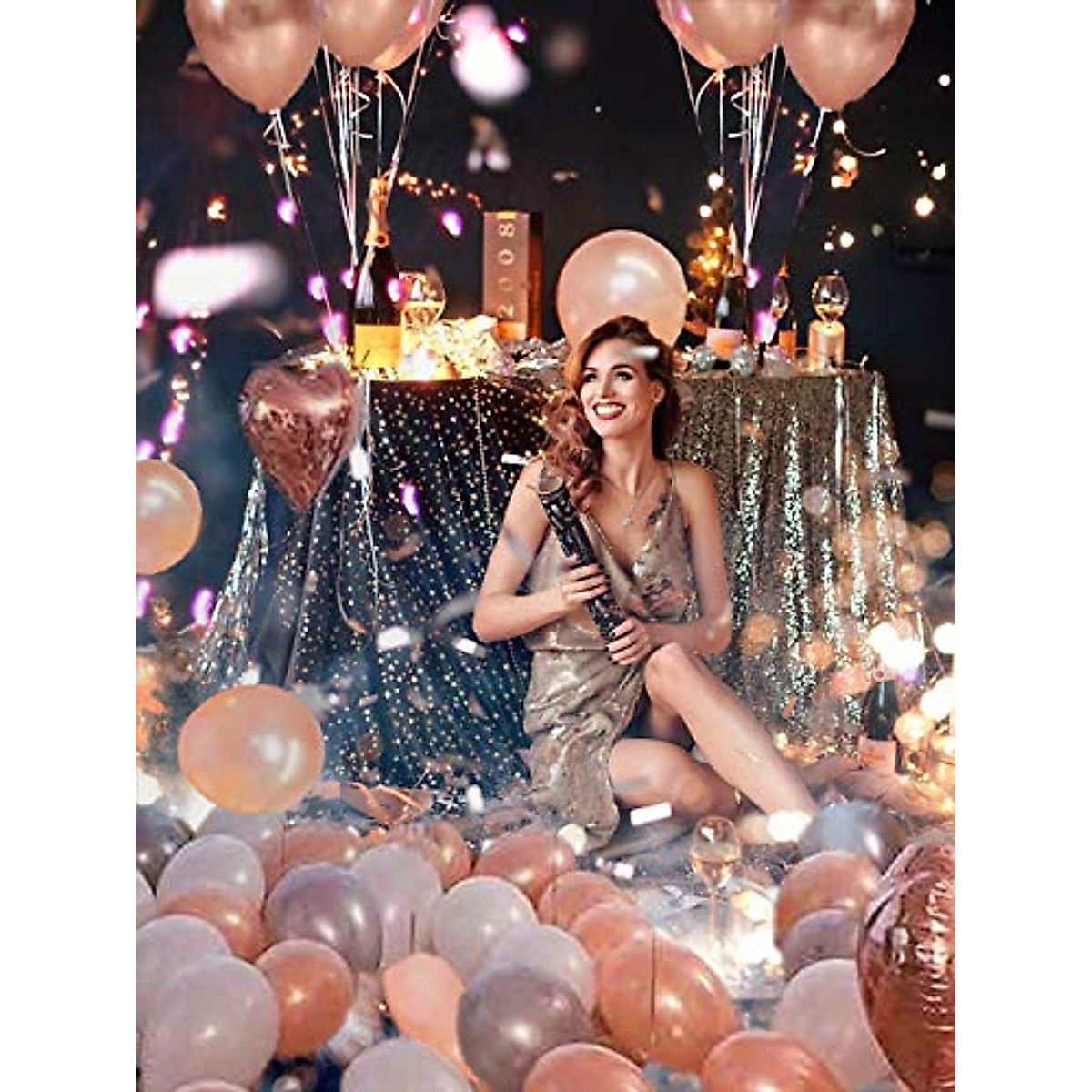 126 Pieces Rose Gold Balloons Birthday Party Decorations for Women, Rose Gold Balloon Garland Arch Kit, Rose Gold Pink and Gold Balloons for Baby Shower Graduation Bachelorette Globos Para Fiestas