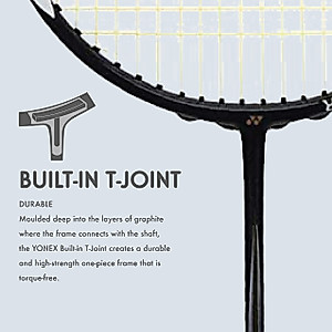 YONEX Muscle Power 29 Carbon Graphite Strung Badminton Racket with Full Racket Cover (Black/White) | for Intermediate Players | 85 Grams | Maximum String Tension - 30lbs