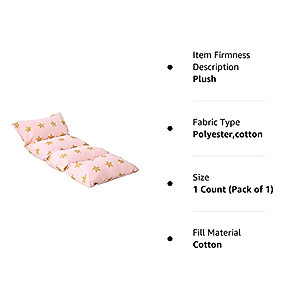 Wildkin Kids Floor Lounger: Ideal for Boys and Girls, Travel-Friendly, Perfect for Sleepovers - Pillow Lounger for Kids, Requires Standard Size Pillows Not Included (Pink and Gold Stars)