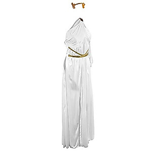 Grecian Goddess Women’s Halloween Costume - White Greek Dress (X-Large)