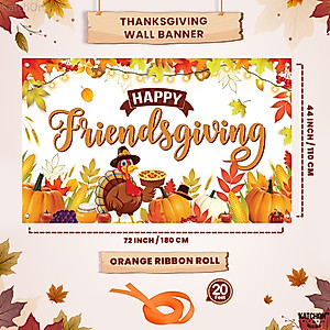 KatchOn, Friendsgiving Backdrops for Photography - XtraLarge, 72x44 Inch | Happy Friendsgiving Banner Backdrop for Friendsgiving Decorations | Friendsgiving Photo Backdrop for Friendsgiving Décor