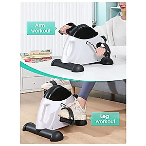 Cyclace Under Desk Bike Pedal Exerciser for Arm/Leg Exercise - Portable Mini Exercise Bike Desk Cycle, Leg Exerciser for Home/Office Workout (VC-White)