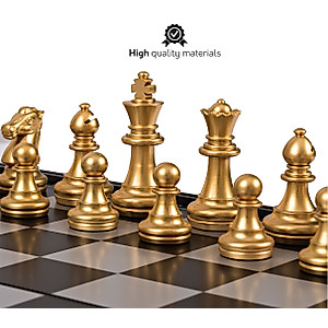 Magnetic Travel Chess Set with Board That Becomes A Storage Compartment – Great Travel Toy Set by Big Mo’s Toys, 2 Players