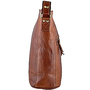 URBAN LEATHER 10 inch Large Crossbody Bags Purses for Women & Girls, Genuine Leather Vintage Brown Slim Ladies Bag Purse Handbag, Sling Crossover Shoulder Handbags for Her