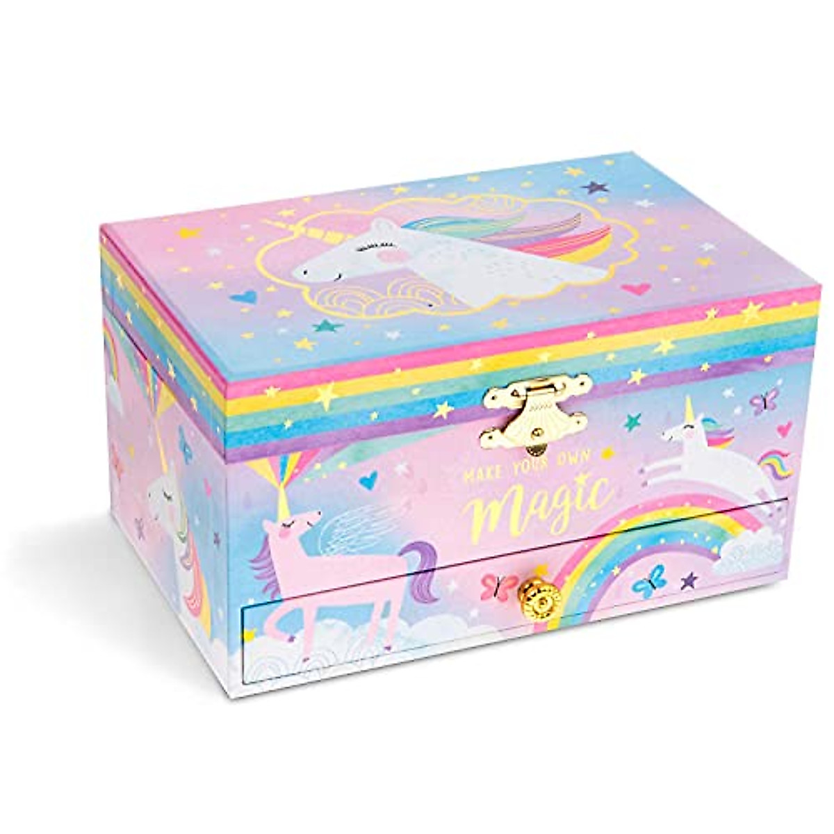 Jewelkeeper Unicorn Music Box & Little Girls Jewelry Set - 3 Unicorn Gifts for Girls