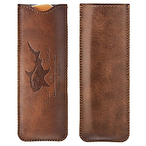 Wooden Hair Combs for Men,Men's Wood Beard Comb with Leather Travel Case,Mens Combs for Hair,Kids Comb(brown shark)