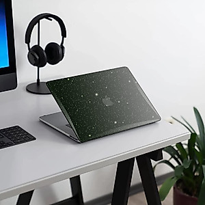 iCasso for MacBook Air 13.6 Inch Case 2022 2023 Release A2681 M2 Chip with Retina Display，Glitter Hard Shell Case for MacBook Air M2 + Keyboard Cover + Screen Protector -Glitter Black Gradient