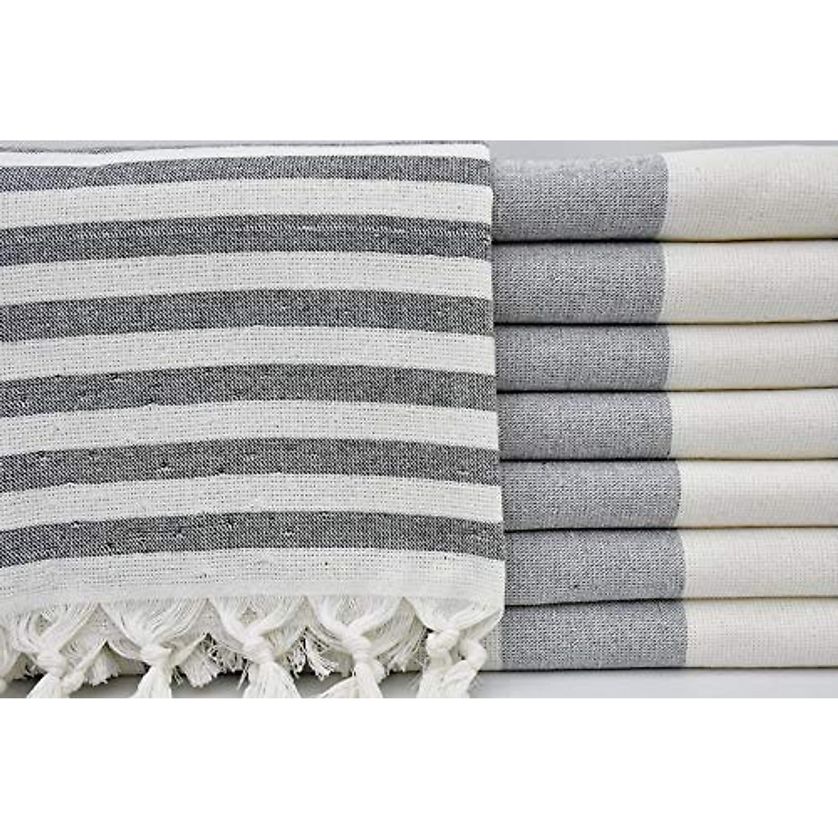 MyMesken Turkish Hand Towels - Hand Woven Turkish Cotton, Quick Dry & Highly Absorbent to Reduce Water Consumption | Eco Friendly Turkish Towel for Bathroom, Kitchen Towels, Turkish Tea Set Set of 2