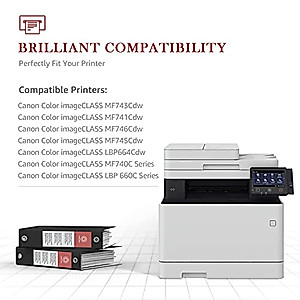 Toner Kingdom Compatible 055H Toner Cartridge Replacement for Canon 055H 055 High Yield Color imageCLASS MF741Cdw MF743Cdw MF745Cdw MF746Cdw LBP664Cdw Toner Printer (Black,Cyan,Yellow,Magenta)