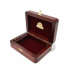 House of Cribbage - 2 Track - Wooden Cribbage Board/Box - Inlaid in Bloodwood/Maple Wood - Storage for Pegs & One Deck of Cards - 60 Points - Non Continuous