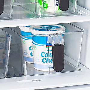 Ice Cube Tray + Ice Scoop For Freezer | Ice Bin & Flexible Scoop | BPA Free, Food Safe Ice Bucket | Clear Plastic Storage Bin, Laundry Detergent Holder, Freezer and Refrigerator Organizer Bin