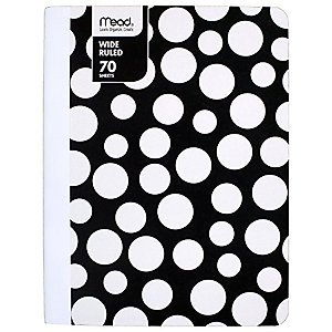 Mead Composition Book, Notebook, Wide Ruled Paper, 70 Sheets, Fashion, Design Selected For You, 1 Count (09358)