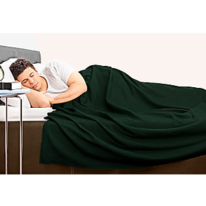 Utopia Bedding Forest Green 100% Cotton Blanket [Throw Size - 60x50 Inch] 350GSM Lightweight, Soft and Breathable Thermal Blanket for All Seasons