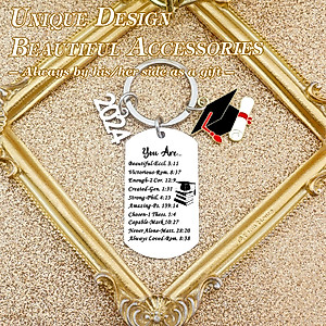Religious Graduation Gifts Ideas for Her Him Class Of 2024 Senior Stuff Christian Spiritual Bible Verse Gifts Inspirational For Women Teen Girl Best Friend Mom Encouragement Keychain Accessories