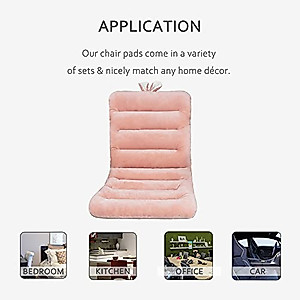 ELFJOY Desk Chair Cushion 85cm Office Chair Cushion Seat Cushion with Back Support Lounger Cushion with Fixing Band (Pink) 85×45cm